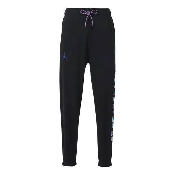 JORDAN Multi-color Elastic Sports Pants Black - Default Colorway
