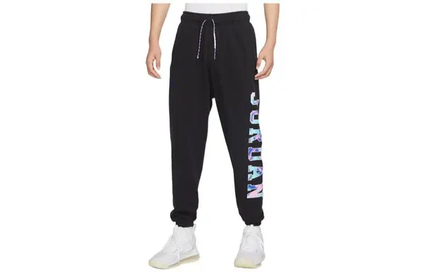 JORDAN Multi-color Elastic Sports Pants Black - Default Colorway