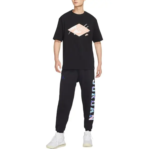 JORDAN Multi-color Elastic Sports Pants Black - Default Colorway