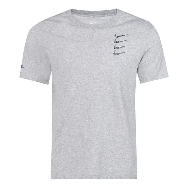 Nike Dri-fit 4 Round Neck Short Sleeve Gray T-shirt - Grey