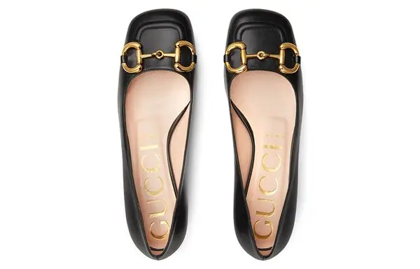 Gucci Horsebit Leather Ballet Flats - Black