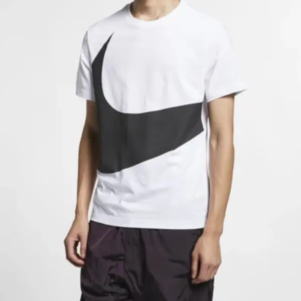 Nike Big Swoosh Tee Large Casual Sports Short Sleeve - White