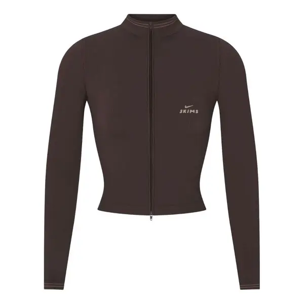 Nike X Skims Ribbed Seamless Zip Up Crop Jacket - Phoenix