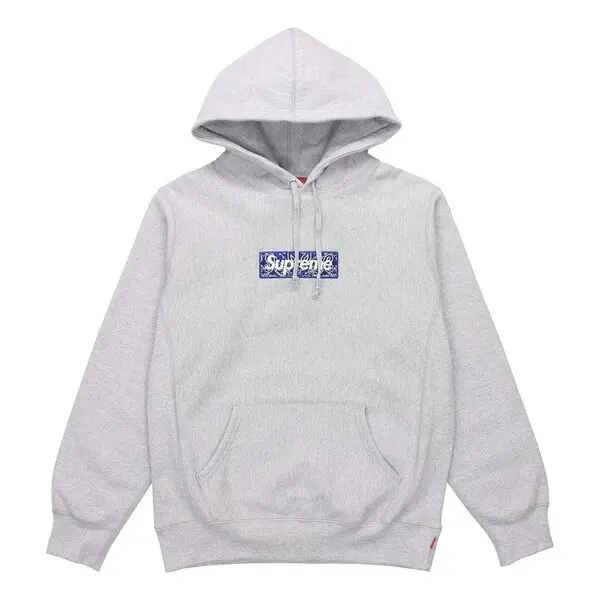Supreme Bandana Box Logo Hooded Sweatshirt - Grey