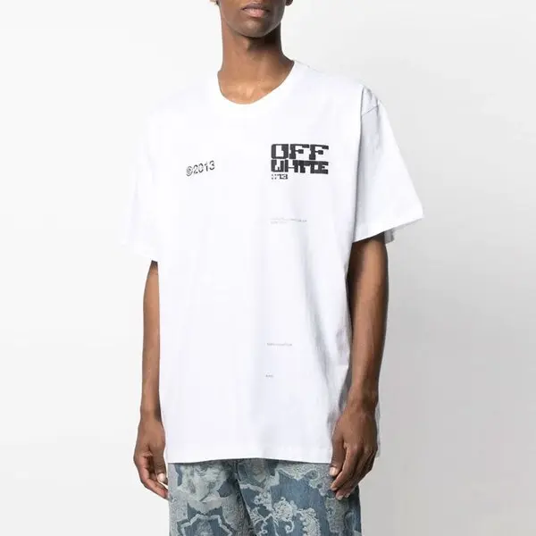 Off-White Ss21 Logo Round Neck Short Sleeve Loose Fit