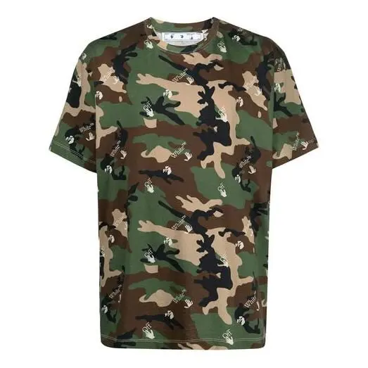 Off-White Camouflage Print Short Sleeve T-shirt - Camo