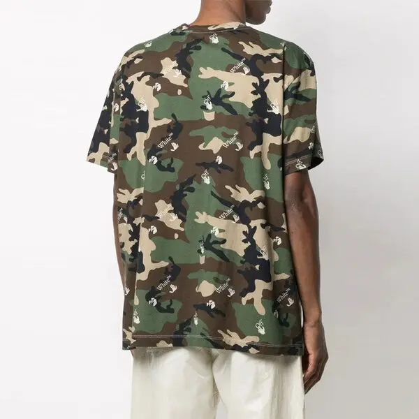 Off-White Camouflage Print Short Sleeve T-shirt - Camo