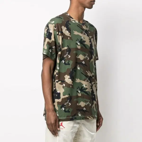 Off-White Camouflage Print Short Sleeve T-shirt - Camo