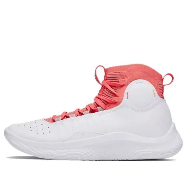 Under Armour Curry 4 Flotro High Top Sneakers - White/red