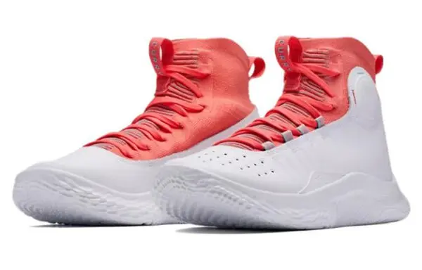 Under Armour Curry 4 Flotro High Top Sneakers - White/red