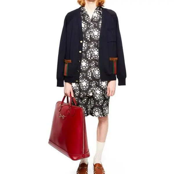 Gucci Ribbon Knitted Wool-blend Cardigan
