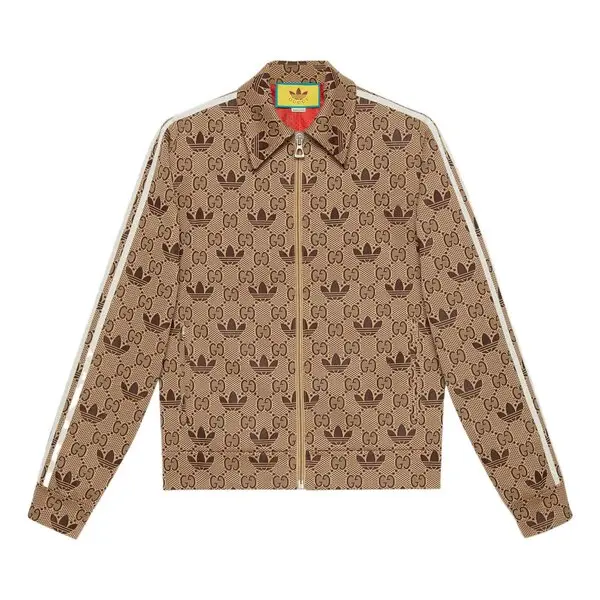Gucci X Adidas Gg Trefoil Zip Jacket - Beige/ebony