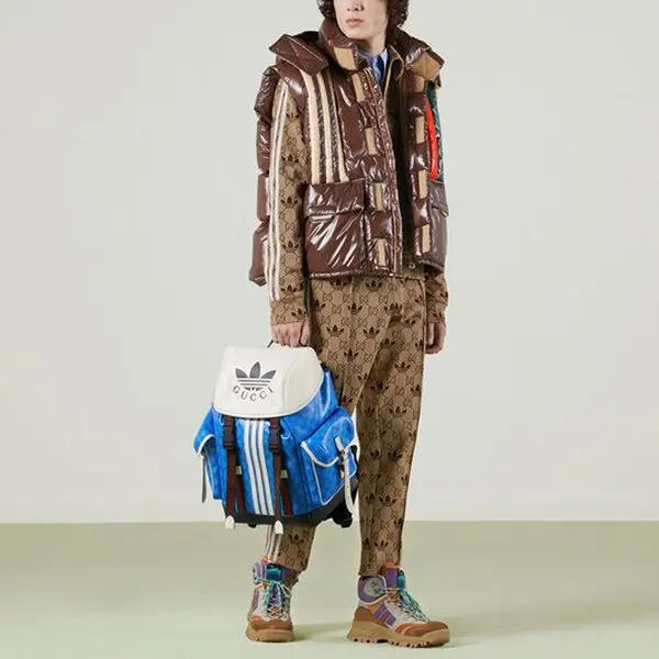 Gucci X Adidas Gg Trefoil Zip Jacket 'beige Ebony