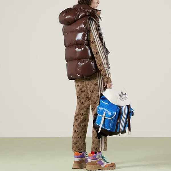 Gucci X Adidas Gg Trefoil Zip Jacket 'beige Ebony