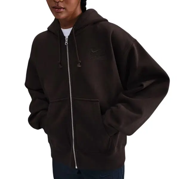 Nike X Stussy Fw25 Full-zip Fleece Hoodie - Brown