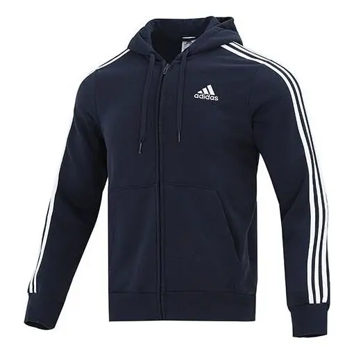 Adidas 3-stripes Full Zip Hooded Cardigan Jacket - Default Color