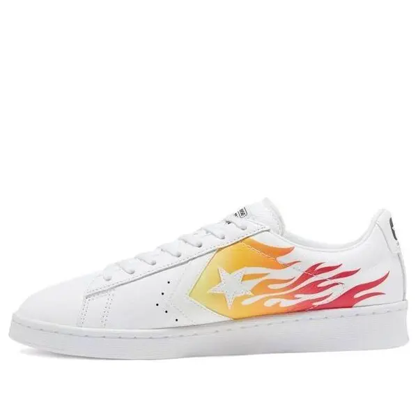 CONVERSE Pro Leather Low "archival Flame Print - White
