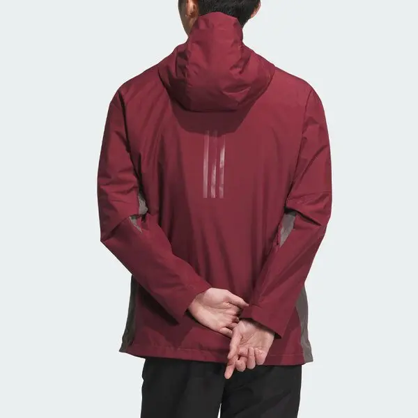 Adidas Color Blocked Hooded Jacket With Zip Up Closure