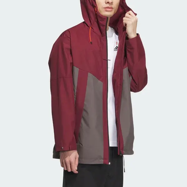 Adidas Color Blocked Hooded Jacket With Zip Up Closure