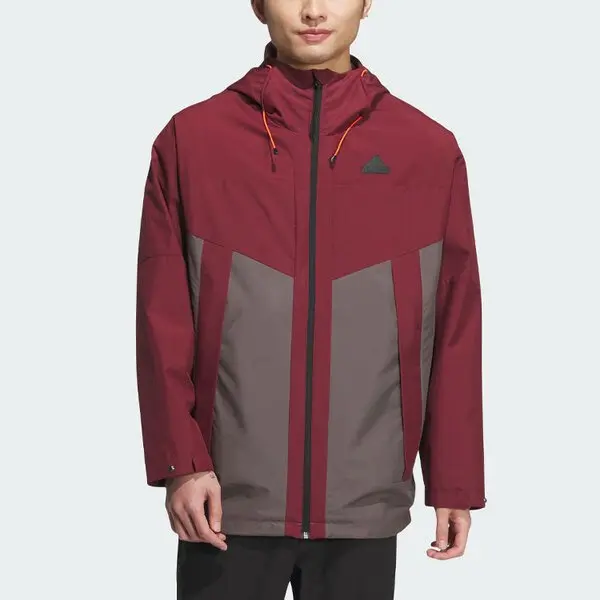 Adidas Color Blocked Hooded Jacket With Zip Up Closure