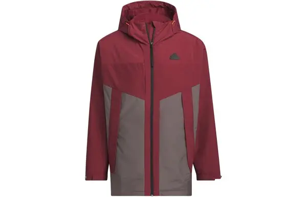 Adidas Color Blocked Hooded Jacket With Zip Up Closure