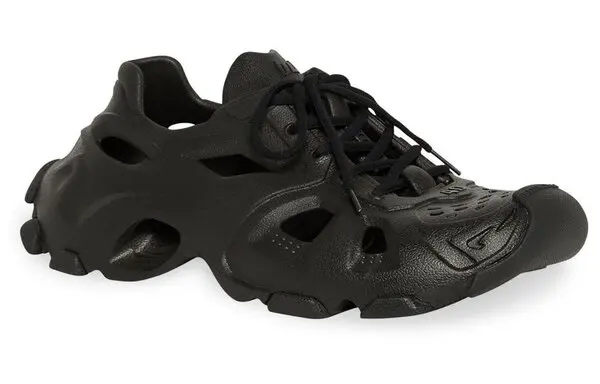 Balenciaga Hd Lace Up Cut Out Sneakers - Black