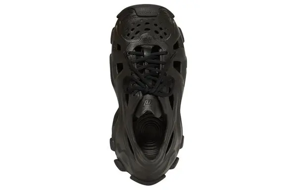 Balenciaga Hd Lace Up Cut Out Sneakers - Black