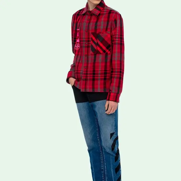 Off-White Mariana De Silva Shirt Long Sleeve Plaid Shirts