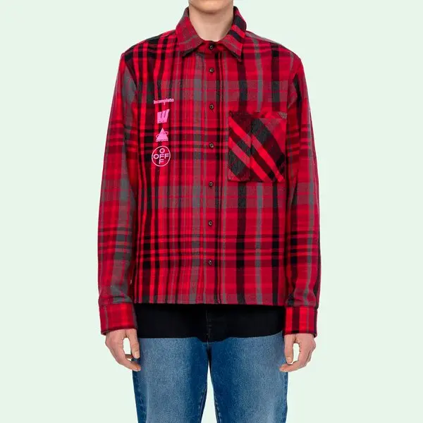 Off-White Mariana De Silva Shirt Long Sleeve Plaid Shirts