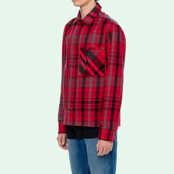Off-White Mariana De Silva Shirt Long Sleeve Plaid Shirts