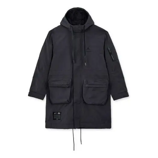 JORDAN X A Ma Maniere Hooded Trench Coat - Grey