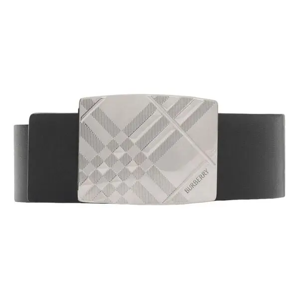 Burberry Engraved Check Belt - Black