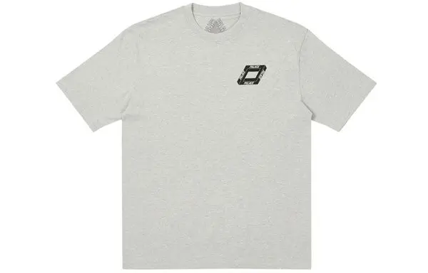 PALACE Dodgy But Lush Marl Back Pattern Logo Printing Short Sleeve Gray - Grey