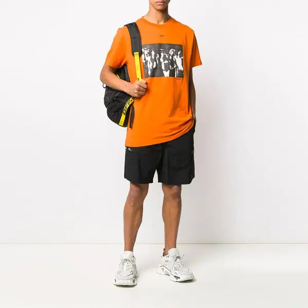 Off-White Graffiti Arrow Pattern Printing Short Sleeve Loose Fit