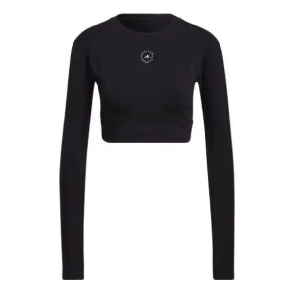 Adidas By Stella Mccartney Truestrength Cropped Long Sleeve T-shirt - Black