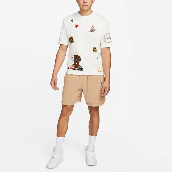 JORDAN X Maison Chateau Rouge Crossover Tee 'white Red Brown