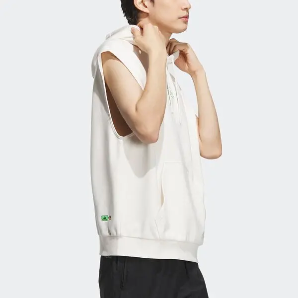 Adidas Graphic Sleeveless Hoodie - White