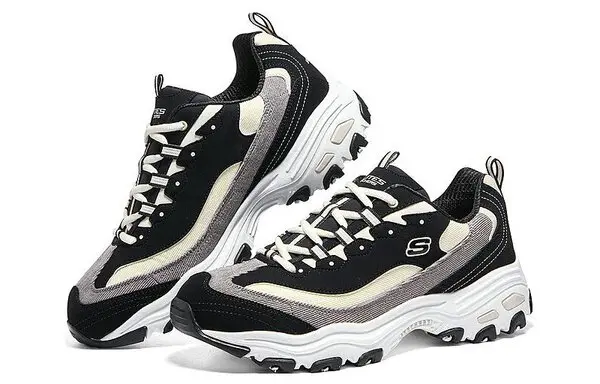 Sketchers D'lites 1.0 Corduroy Sneakers - Black/white/grey