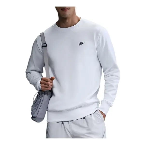 Nike Club Fleece Crew 'white Black - White/black