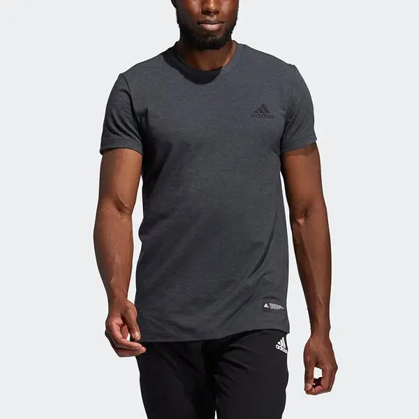 Adidas Stu Tech Tee Casual Sports Running Short Sleeve Black