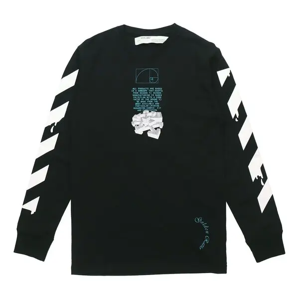 Off-White Dripping Arrows Logo Arrow Printing Long Sleeves - Black