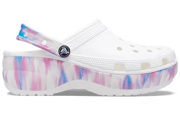 CROCS Classic Platform Dream Clog - White/purple