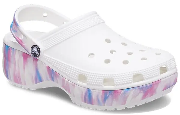 CROCS Classic Platform Dream Clog - White/purple