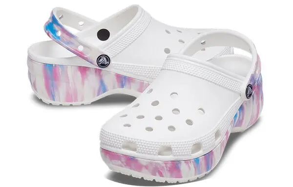 CROCS Classic Platform Dream Clog - White/purple