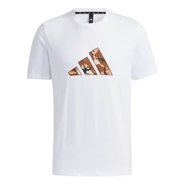 Adidas Ub Gxf T Box Sports Camouflage Printing Logo Short Sleeve - White