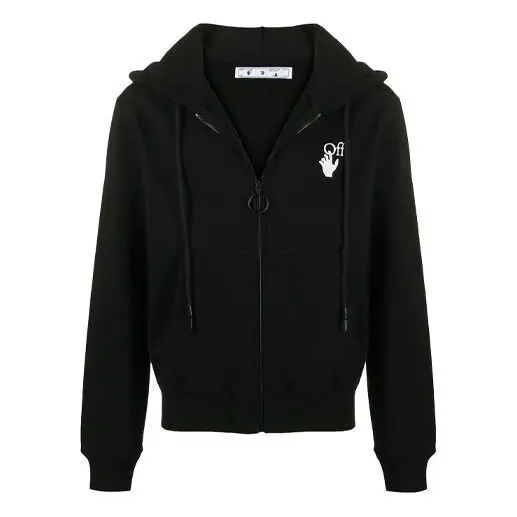 Off-White Painting Arrow Zip Up Hoodie - Black