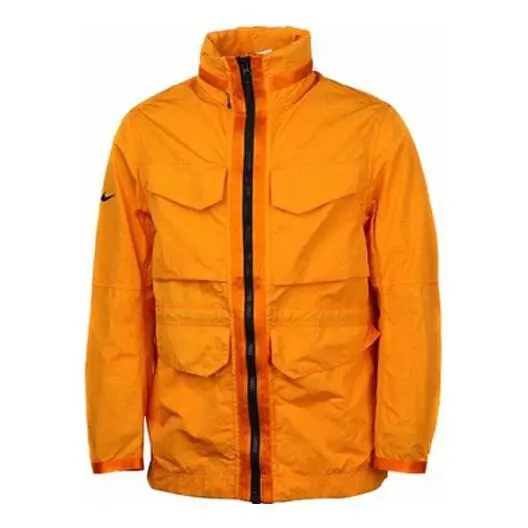 Nike Tech Pack Stand Collar Cargo Multiple Pockets Jacket Gold Yellow - Goldyellow