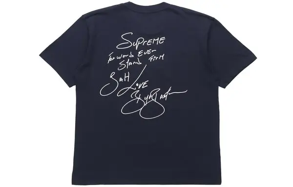 Supreme Ss19 Buju Banton Tee Reggae Character Printing Short Sleeve Navy - Blue