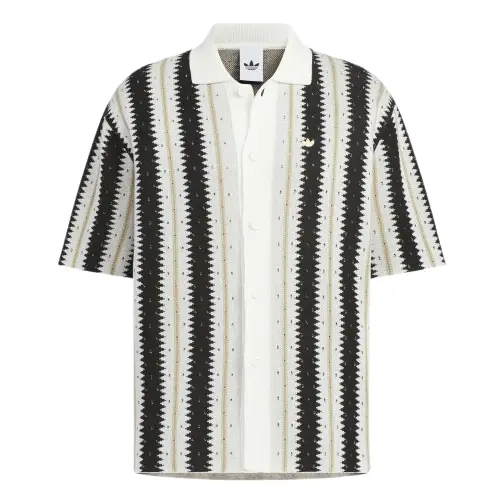 Adidas Resort Crochet Polo Knit 'white Black - White/black
