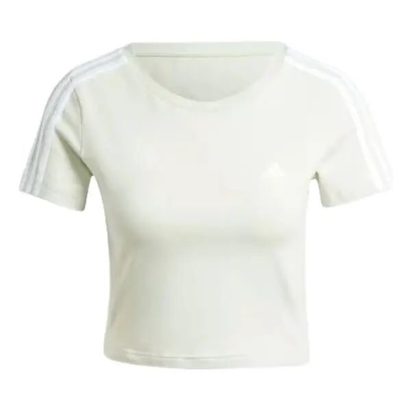Adidas Essentials 3-stripes Cropped T-shirt - Green/white